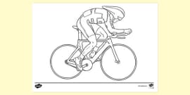 FREE! - Cyclist Colouring Sheet | Colouring Sheets - Twinkl