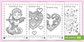Valentine's Day Colouring In Pages