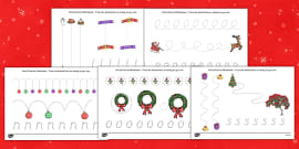 Christmas Tree Pencil Control Worksheet / Worksheet- christmas, pencil