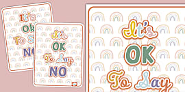 Muted Rainbow Themed It's Okay to Be Different Display Poster