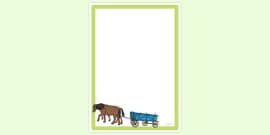 FREE! - Simple Blank Horse Riding Page Border | Page Borders, Twinkl