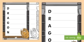 Dragon Word Cards - Adjectives to Describe a Dragon - Twinkl