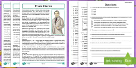 KS1 The Life of Prince Philip Differentiated Reading Comprehension Activity