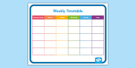 Editable Sample Timetable (teacher made)