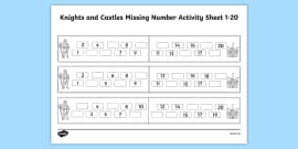My Counting Worksheet (Castles and Knights) (teacher made)