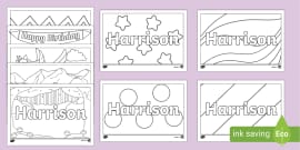 FREE! - Ellie Name Simple Colouring Activity Sheets - Twinkl