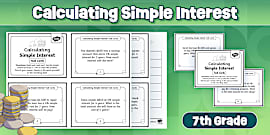 Seventh Grade Calculating Simple Interest Lesson Pack