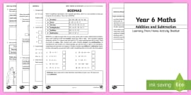 Year 6 Addition Subtraction Multiplication and Division
