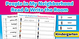 Sports Read and Write the Room Worksheet for PK-K