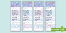 Looking After Yourself Bookmark Checklist (teacher made)