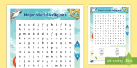 World Religions - Religious Education Word Search - Twinkl