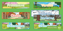 Pósters Meses y Estaciones del Año Verticales - Twinkl