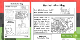 Martin Luther King Fact File