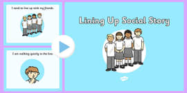 Lining Up Social Story Posters (teacher made)
