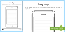 Replying to Text Messages Worksheet / Worksheet - Twinkl