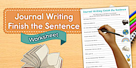 Journal writing sentence starters worksheet - diary writing