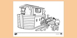 Noah's Ark Story Colouring Sheets (teacher made) - Twinkl