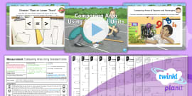 PlanIt Maths Year 5 Measurement Lesson Pack 5: Area of Rectangles and ...