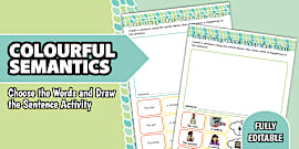 Colourful Semantics Cloud Words | Emotions Cards