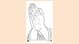 FREE! - Hands Praying Colouring | Colouring Sheets - Twinkl