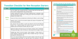 New Reception Starters Parent Induction Meeting Preparation Resource Pack