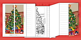 Christmas Scroll Writing Template - Twinkl
