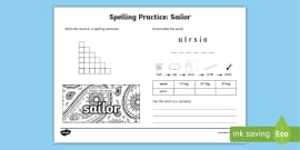 Maintenance Spelling Practice Worksheet (teacher made)