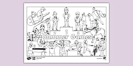 Summer Sports Colouring Bookmarks | Twinkl Art Gallery