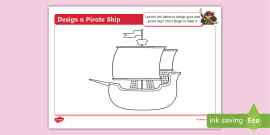 Design a Pirate Ship Word Mat (teacher made) - Twinkl