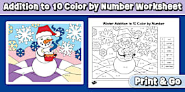 Winter 2D Shapes Color, Count, and Graph Worksheet