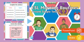 ESL Daily Routines Worksheet [Kids, A2-B1] (teacher made)