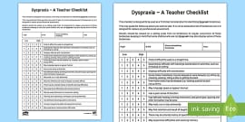 Dyslexia Symptoms Checklist - Dyslexia Resources - Twinkl