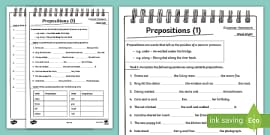 Prepositional Openers Word Mat (teacher made) - Twinkl