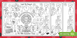 Burns Night Doodle Colouring Pages (teacher made) - Twinkl