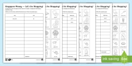 Singapore Money - Matching Worksheet (teacher made) - Twinkl