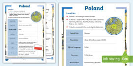 KS1 Poland Fact File,Poland (teacher made) - Twinkl