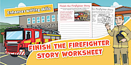 Finish the Firefighter Comic Strip Worksheet