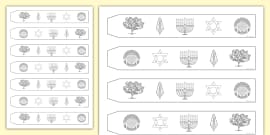 Jewish Symbols Colouring Page