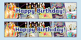 French Happy Birthday Display Banner (teacher made) - Twinkl
