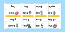 'oi' and 'oy' Words Worksheet (teacher made)