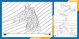 Horse Mindfulness Colouring Pages - Twinkl - KS1
