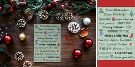 Merry Christmas in Different Languages Printable | Primary