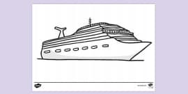 FREE! - Container Ship Colouring | Colouring Sheets - Twinkl