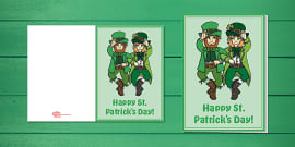 Happy St Patrick's Day Leprechaun Handprint Activity Poster