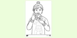 FREE! - BSL Cow Colouring Sheet | Colouring Sheets - Twinkl