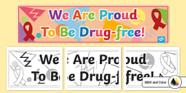 We Are Proud To Be Drug-free Poster (Hecho por educadores)