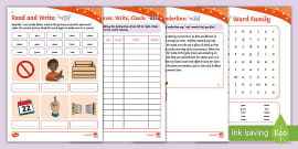 Word Family '-ash' Work Sheets (teacher made) - Twinkl