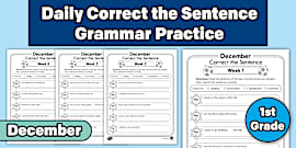 October Daily Correct the Sentence Grammar Practice