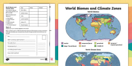 World Biomes Map Poster