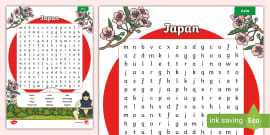All About Japan Word Search (Teacher-Made) - Twinkl